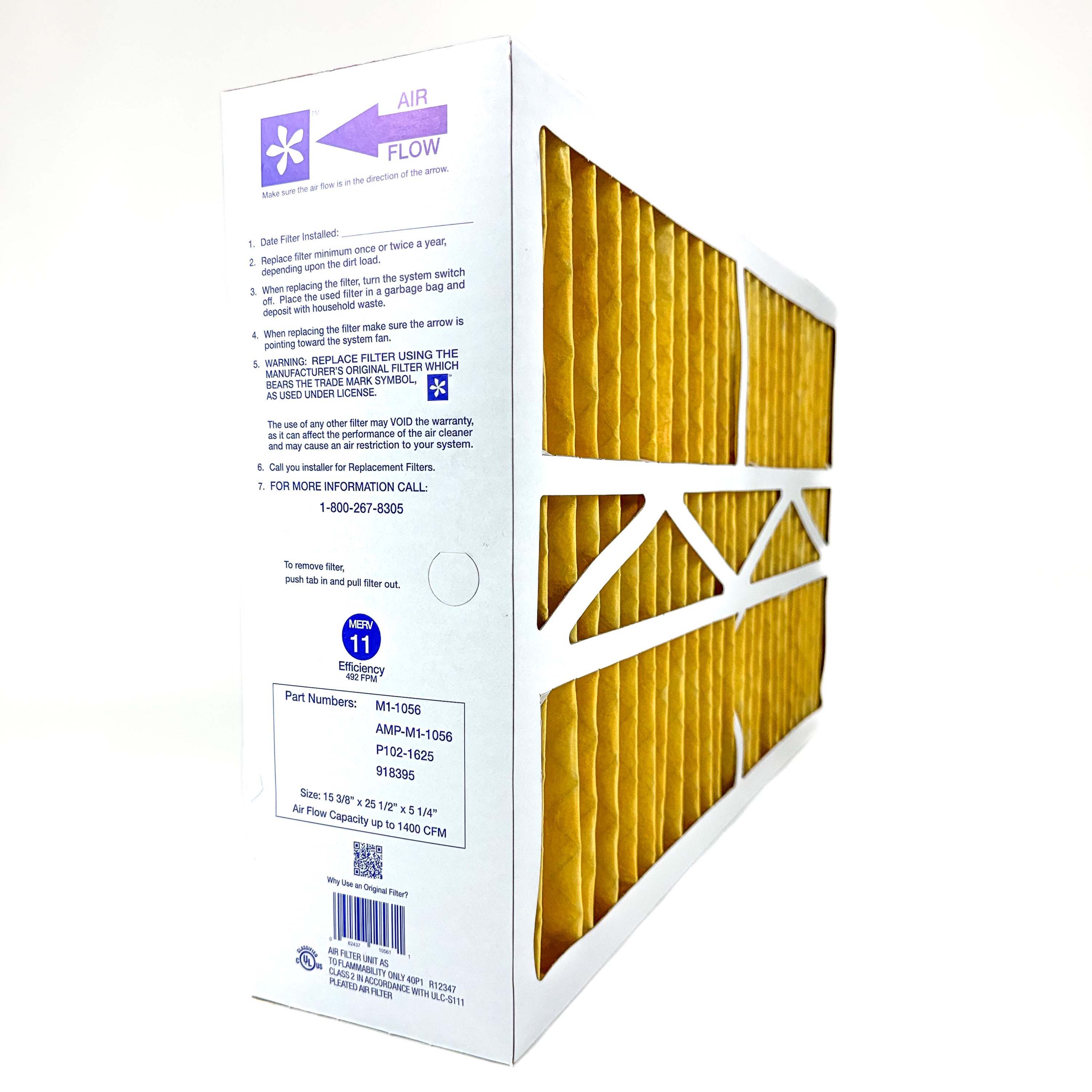 M1-1056 - Filtres à fournaise - MERV 11 - 16x25x5 – BourcierVentilation